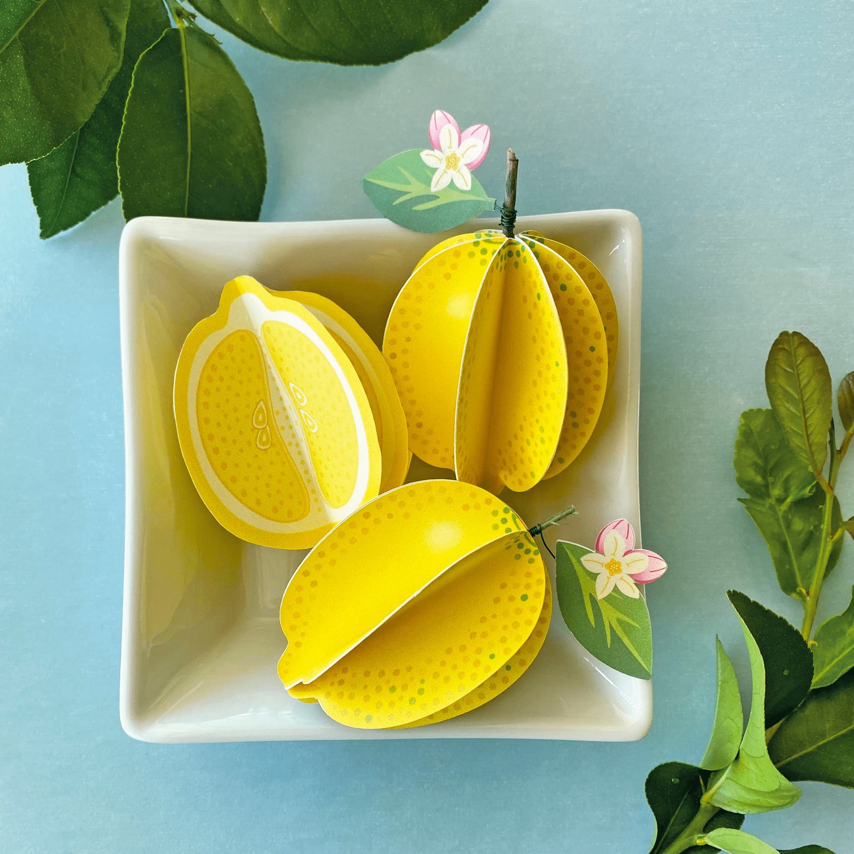 Hand-Assembled 3D Paper Lemons | Botanical Paper Art | Mozaic Studio