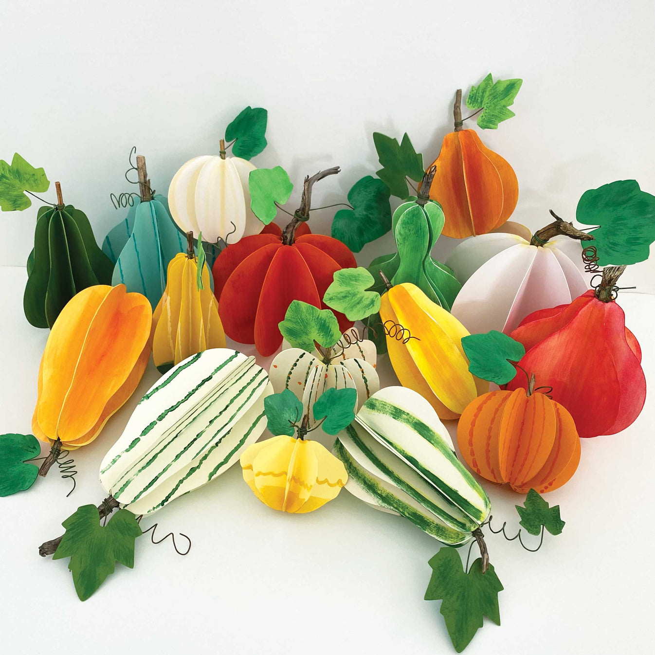 3D Pumpkin & Squash Paper Craft - CakewalkDIY.com – Mozaic Studio